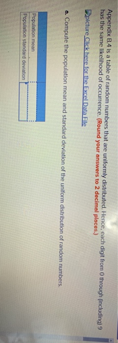 Solved Appendix B.4 is a table of random numbers that are | Chegg.com