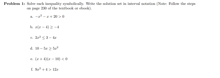 Solved Solve each inequality symbolically. Write the | Chegg.com