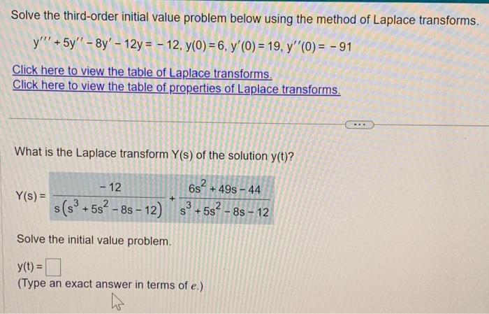 Solved Solve the third-order initial value problem below | Chegg.com