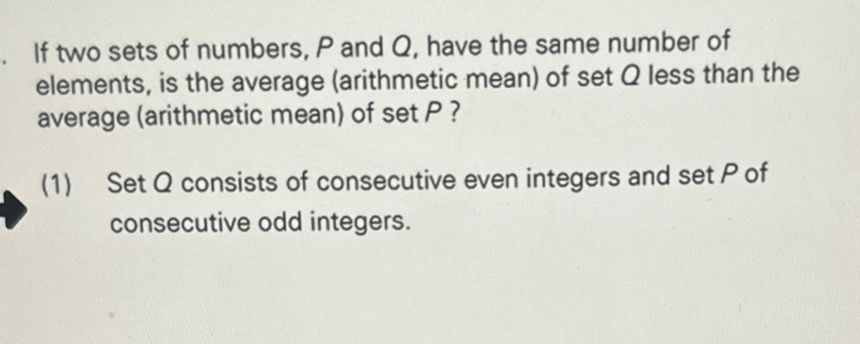 Solved If two sets of numbers, P ﻿and Q, ﻿have the same | Chegg.com
