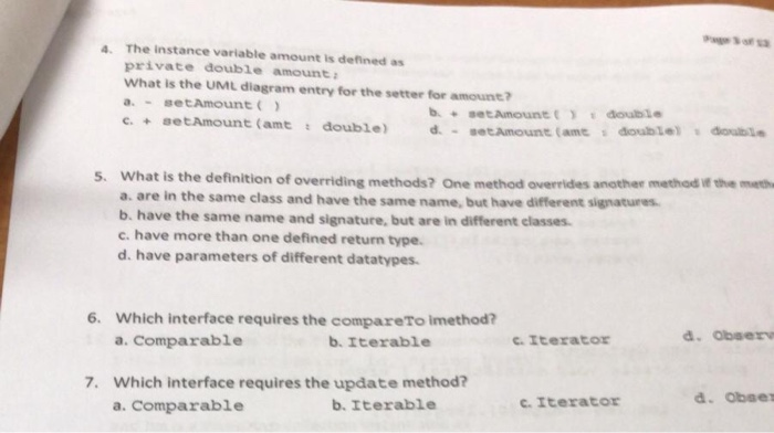 (Solved) : 4 Instance Variable Amount Defined Private Double Amount Uml ...