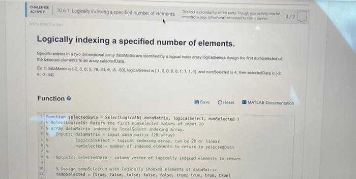 Solved CHALLENGE ACTIVITY 10.6.1: Logically indexing a | Chegg.com