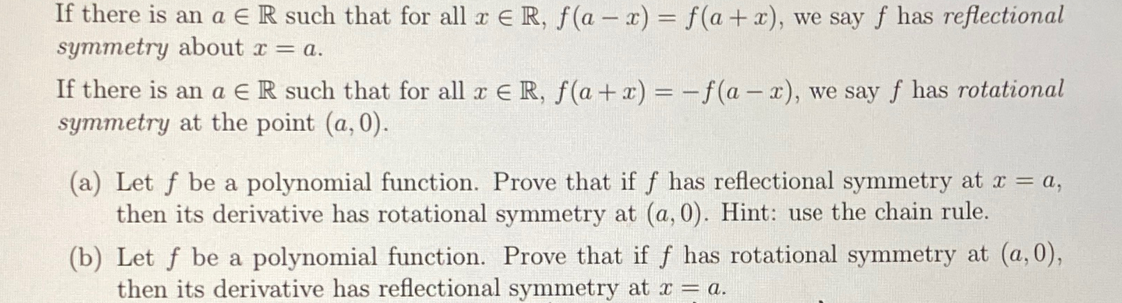Solved If there is an ainR such that for all | Chegg.com