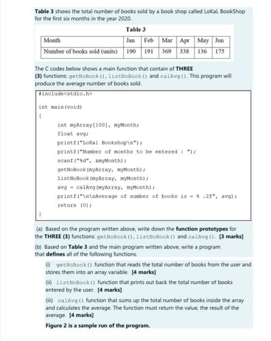 Solved Table 3 shows the total number of books sold by a | Chegg.com