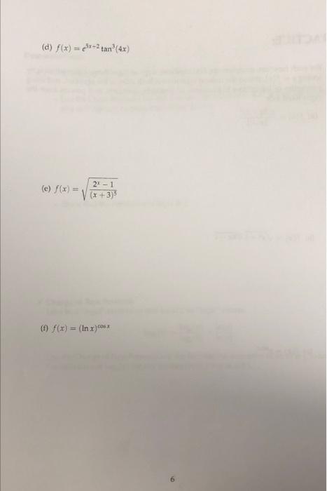 Solved For each function, complete the first algebraic steps | Chegg.com