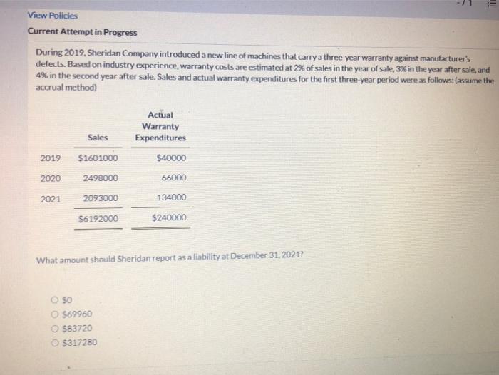 Solved View Policies Current Attempt in Progress Acompany | Chegg.com
