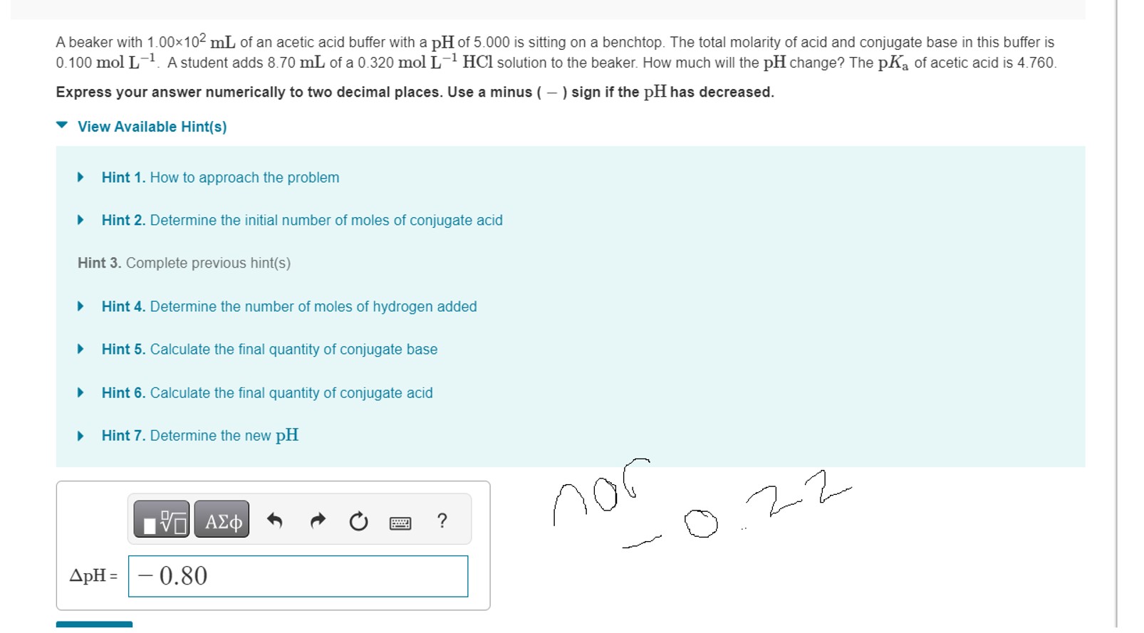 Solved A beaker with 1.00×102mL ﻿of an acetic acid buffer | Chegg.com