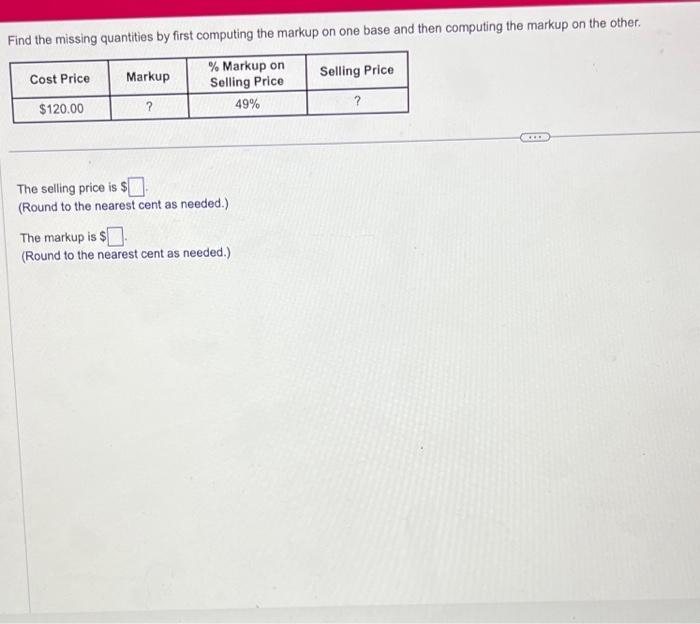Solved Find the missing quantities by first computing the | Chegg.com