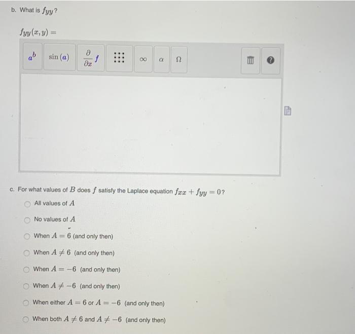 Solved Consider the function a. Find fxx. f(x,y)=ln(Ax2+6y2) | Chegg.com