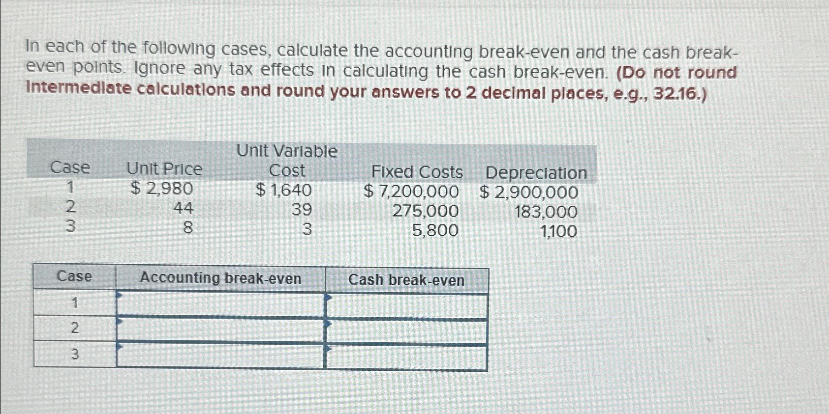 Solved In each of the following cases, calculate the | Chegg.com