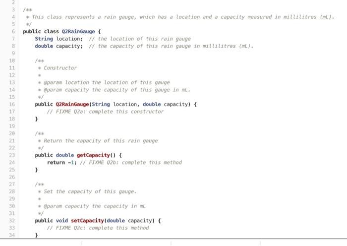 Solved This class represents a rain gauge, which has a | Chegg.com