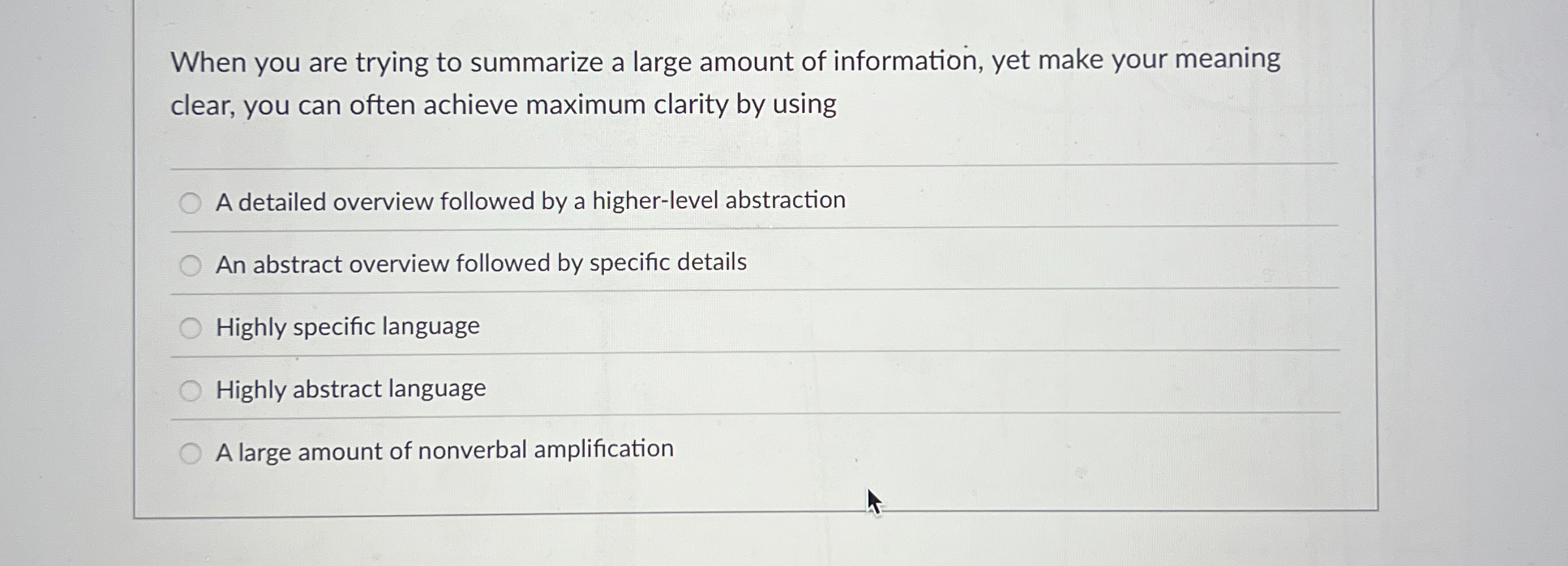 Solved When you are trying to summarize a large amount of | Chegg.com