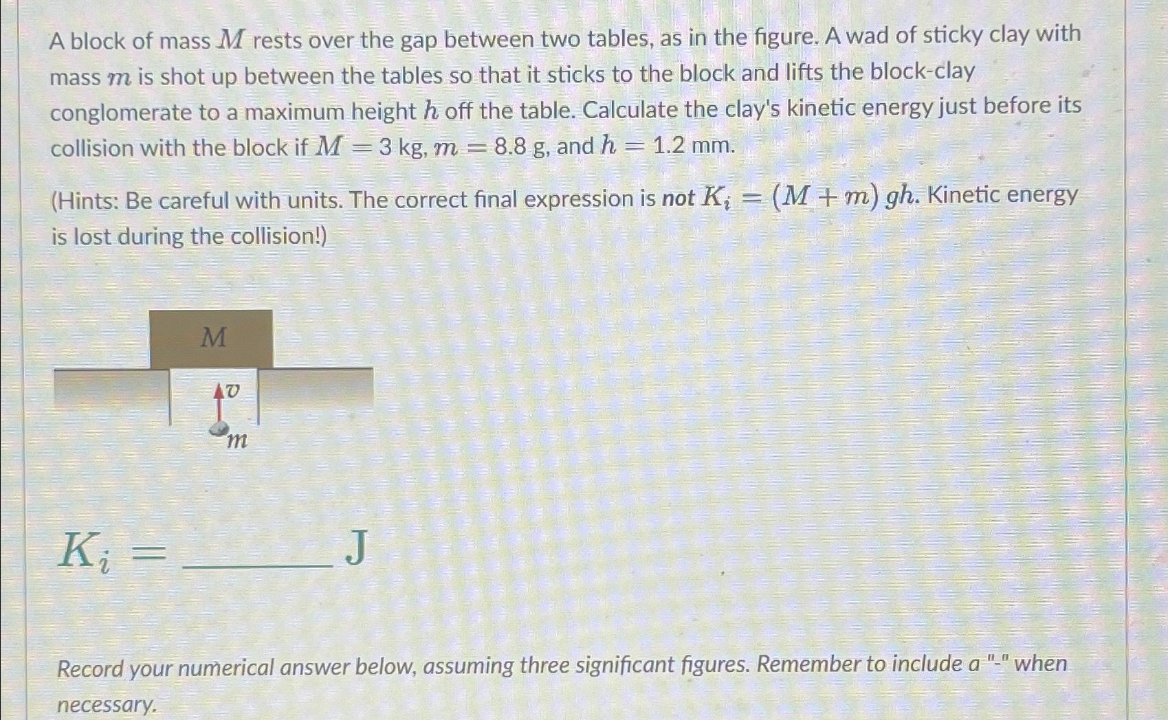Solved A block of mass M ﻿rests over the gap between two | Chegg.com