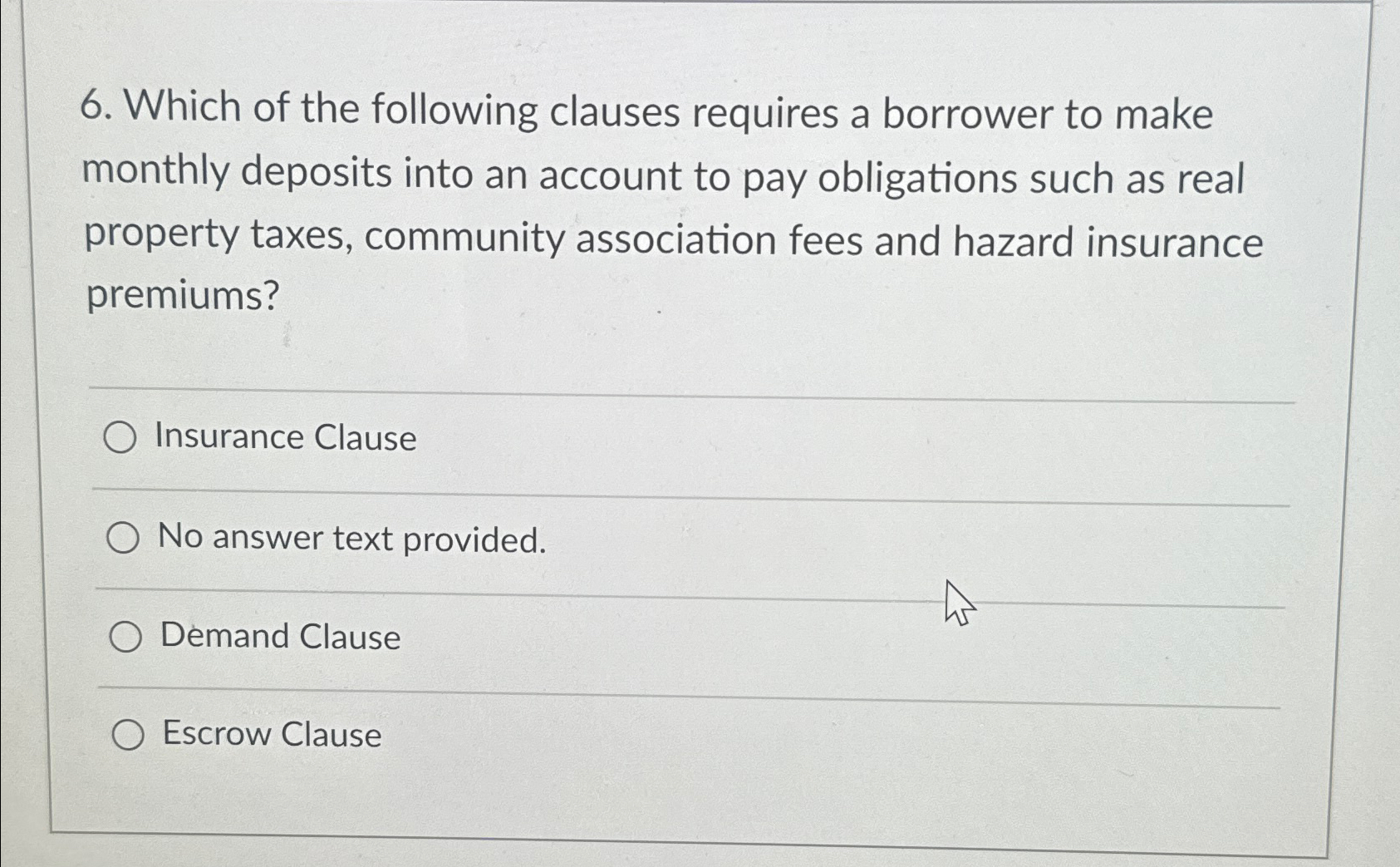 Solved Which of the following clauses requires a borrower to | Chegg.com