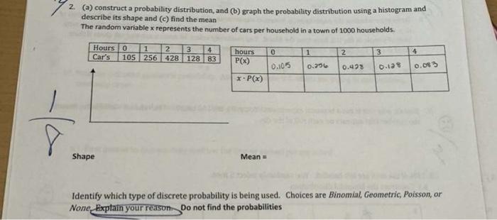 Solved 2. (a) construct a probability distribution, and (b) | Chegg.com