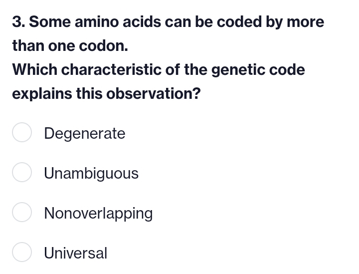 Some amino acids can be coded by more than one | Chegg.com