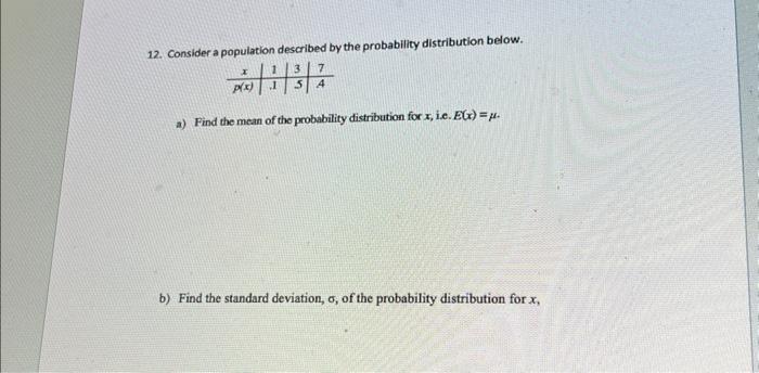 Solved 12. Consider a population described by the | Chegg.com