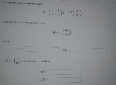 Solved Consider the nonhomogeneous | Chegg.com