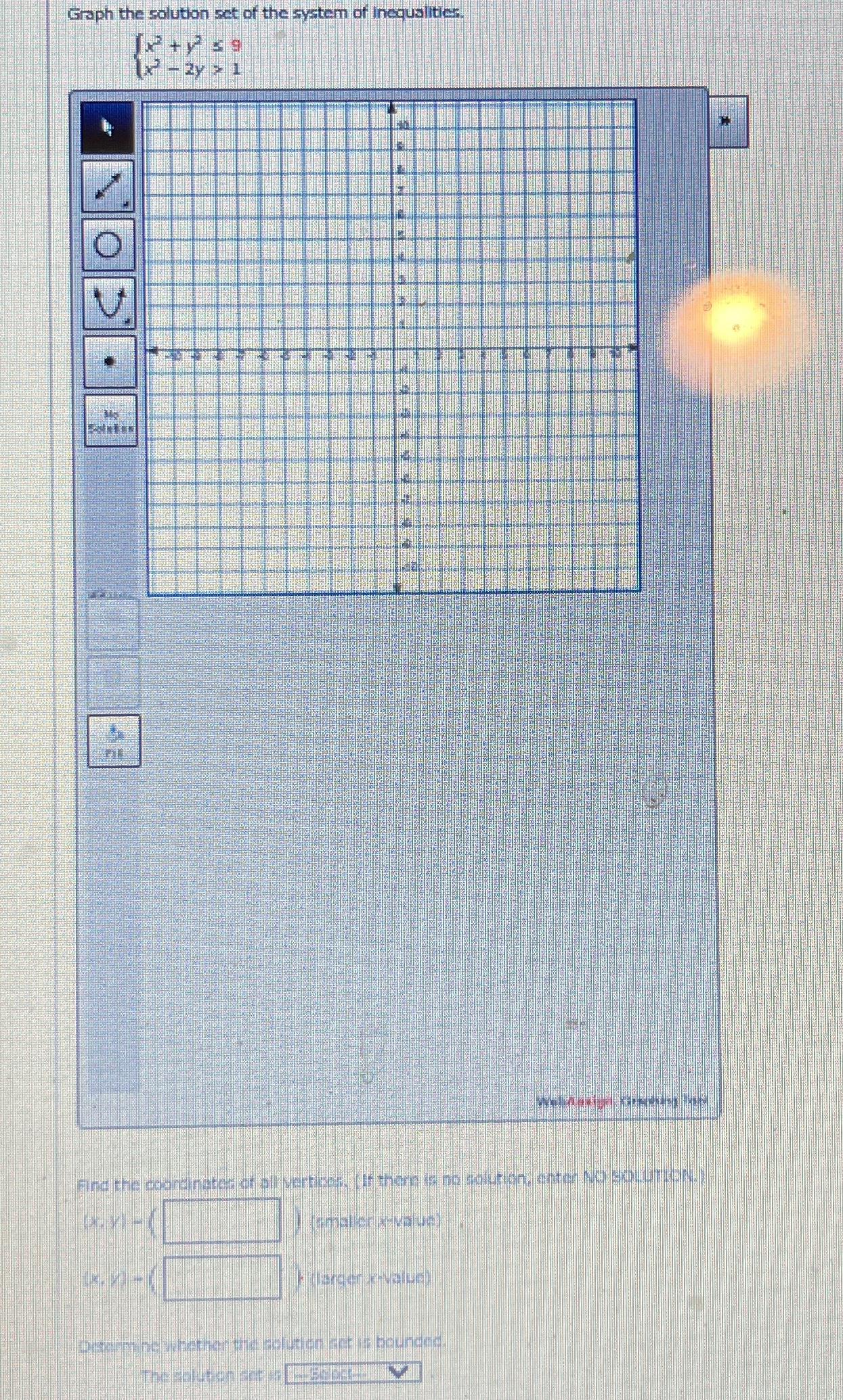 Solved Graph the solution set of the system of | Chegg.com