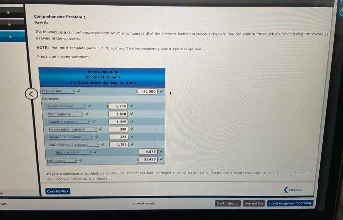 Comprehensive Problem 1 Part 8 The following is a | Chegg.com Comprehensive Problem 1 Part 8 The following is a | Chegg.com