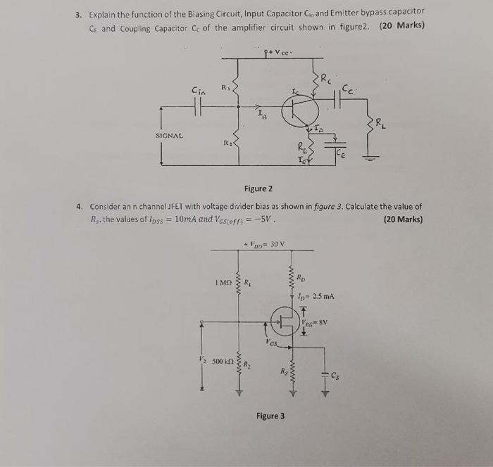 Solved 3. Explain the function of the Biasing Circuit, Input | Chegg.com