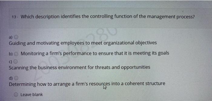 Solved 13. Which description identifies the controlling | Chegg.com