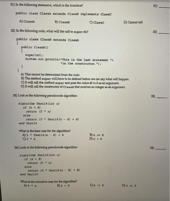 Solved 31) 31) In the following statement, which is the | Chegg.com Solved 31) 31) In the following statement, which is the | Chegg.com