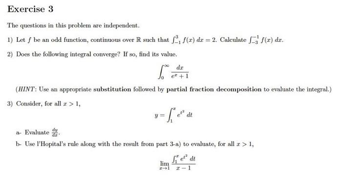 Solved The questions in this problem are independent. 1) Let | Chegg.com