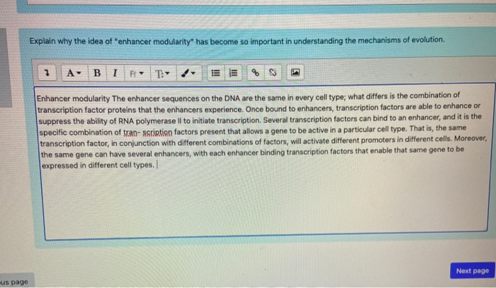 Solved Explain why the idea of "enhancer modularity" has | Chegg.com