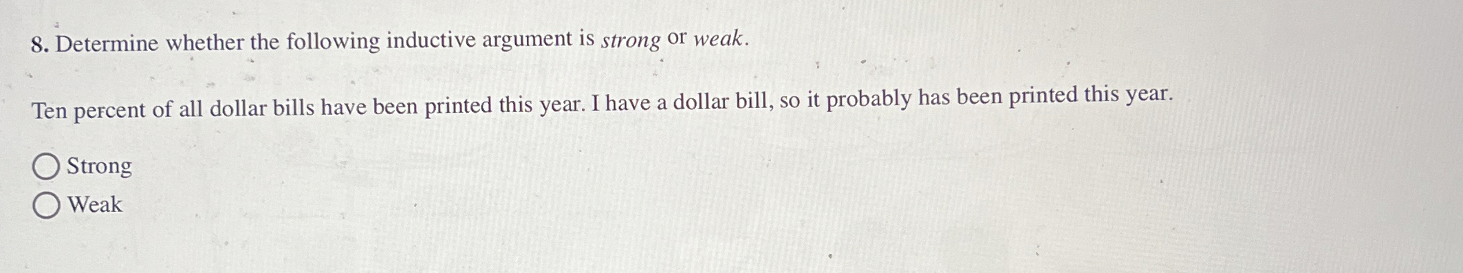 Determine whether the following inductive argument is | Chegg.com