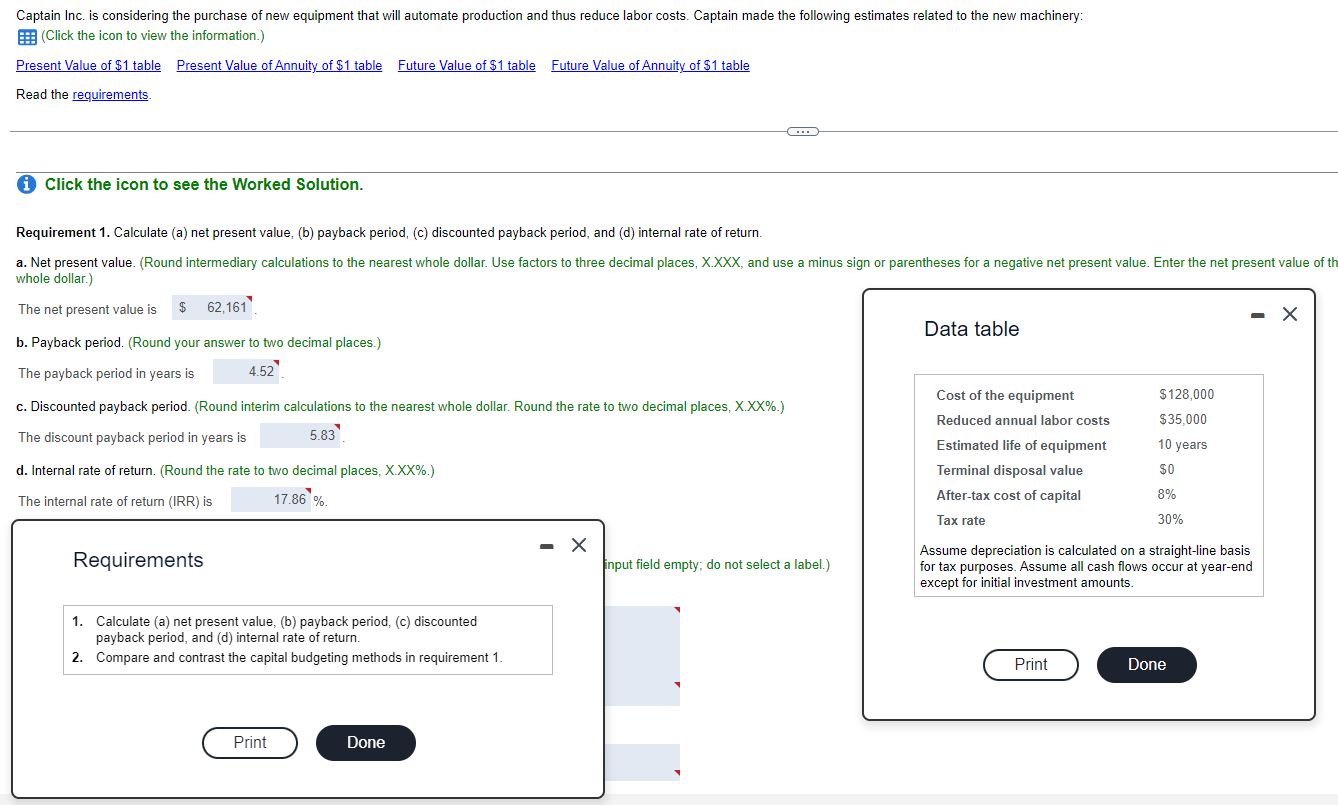Solved Please help with requirement 1 ﻿a through d. | Chegg.com