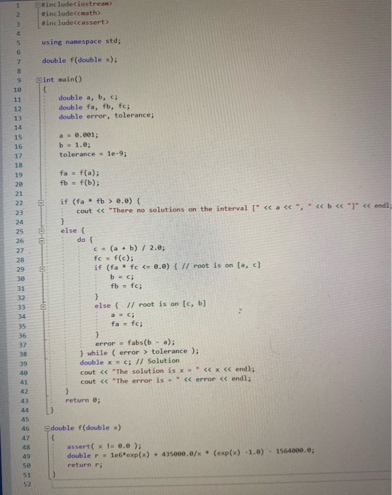 Solved Using the class example that implements bisection | Chegg.com