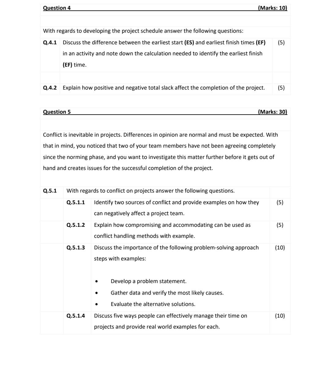 Solved Question 1 (Marks: 10) Read the scenario below and | Chegg.com