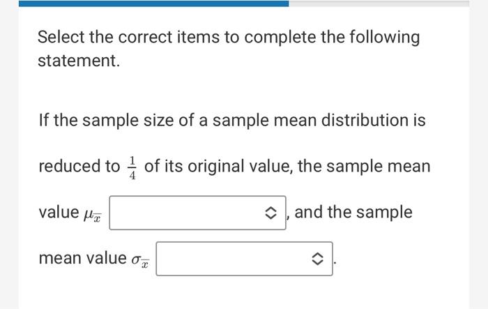 Solved Select the correct items to complete the following | Chegg.com