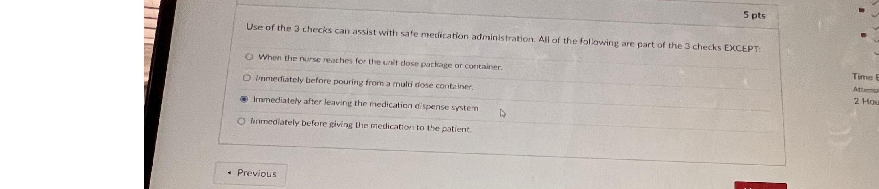 Solved Use of the 3 ﻿checks can assist with safe medication | Chegg.com