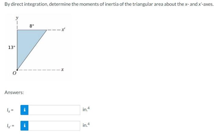 [Solved]: By direct integration, determine the moments of i
