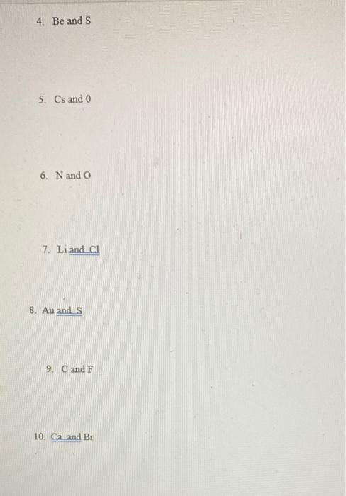 Solved Electronegativity worksheet Bonding electronegativity | Chegg.com
