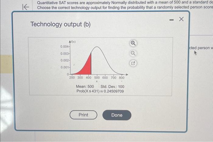 Solved Quantitative SAT scores are approximately Normally | Chegg.com