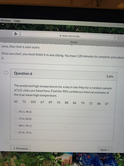Solved Window Help ilearn.laccd.edu Google once, then that | Chegg.com