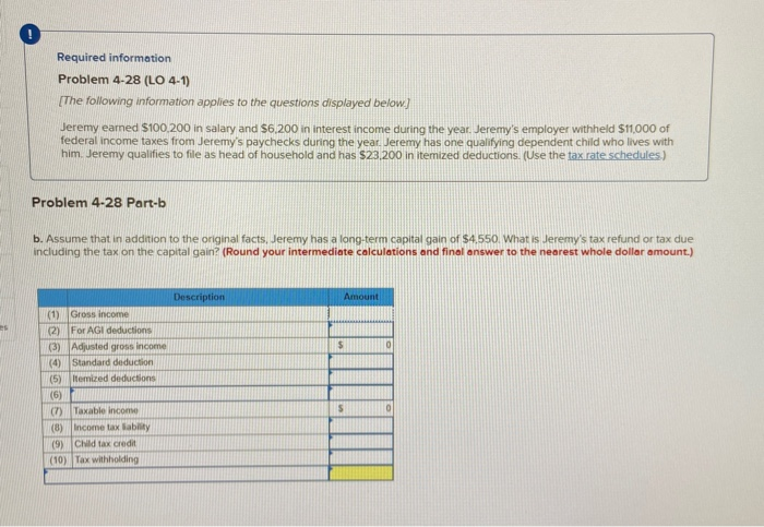 Solved Required information Problem 4-28 (LO 4-1) (The | Chegg.com