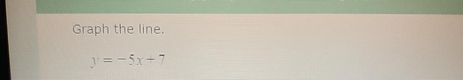 Solved Graph the line.y=-5x+7 | Chegg.com