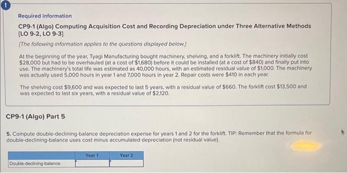 Solved required iniormation CP9-1 (Algo) Computing | Chegg.com