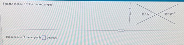 Solved Find the measure of the marked angles. The measure of | Chegg.com