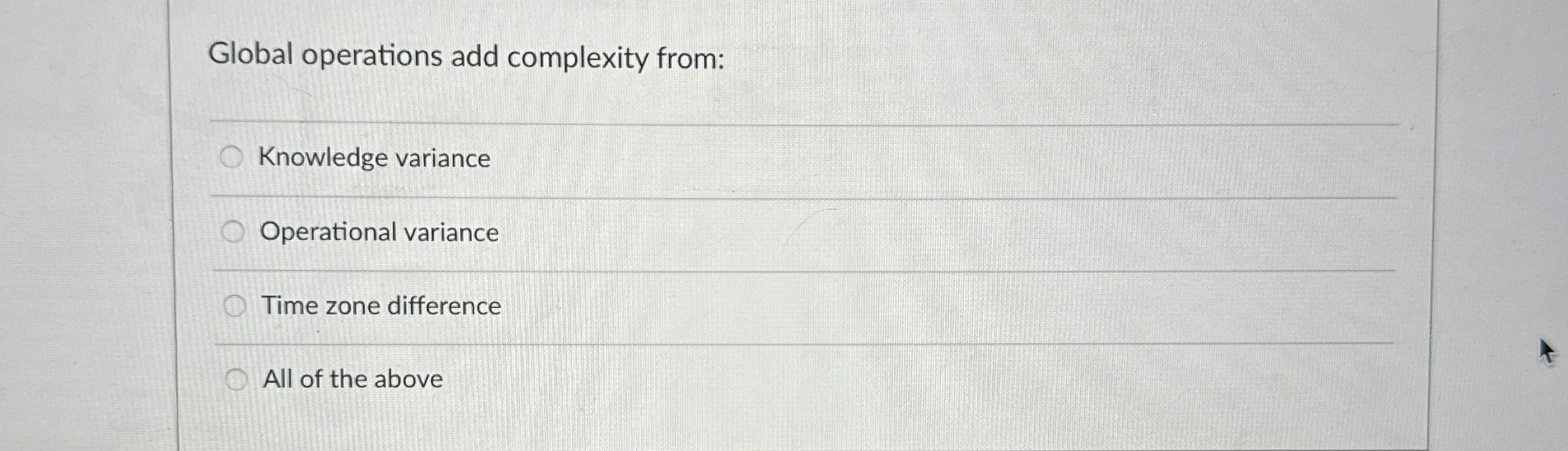 Solved Global operations add complexity from:Knowledge | Chegg.com