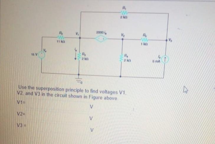 Solved Use the superposition principle to find voltages V1 | Chegg.com