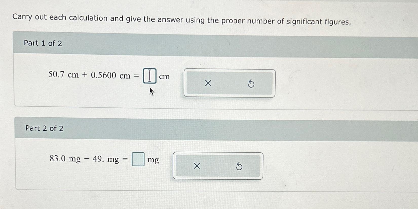 Solved Carry out each calculation and give the answer using | Chegg.com