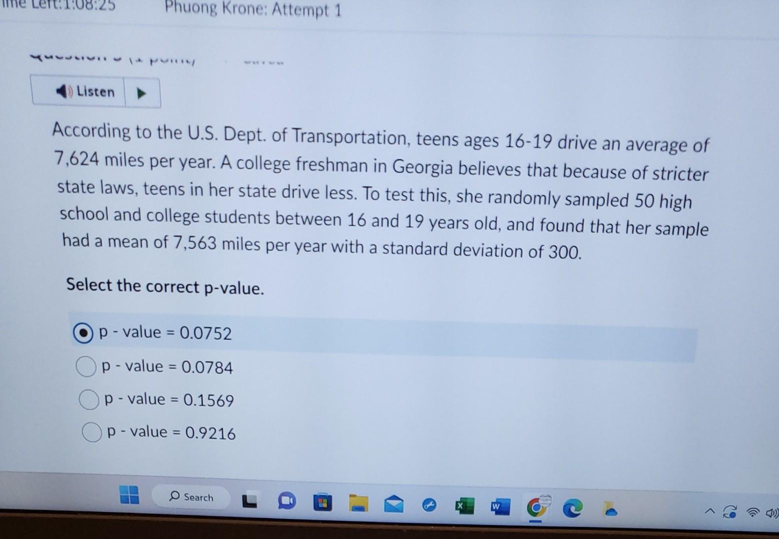 Solved According to the U.S. Dept. of Transportation, teens | Chegg.com