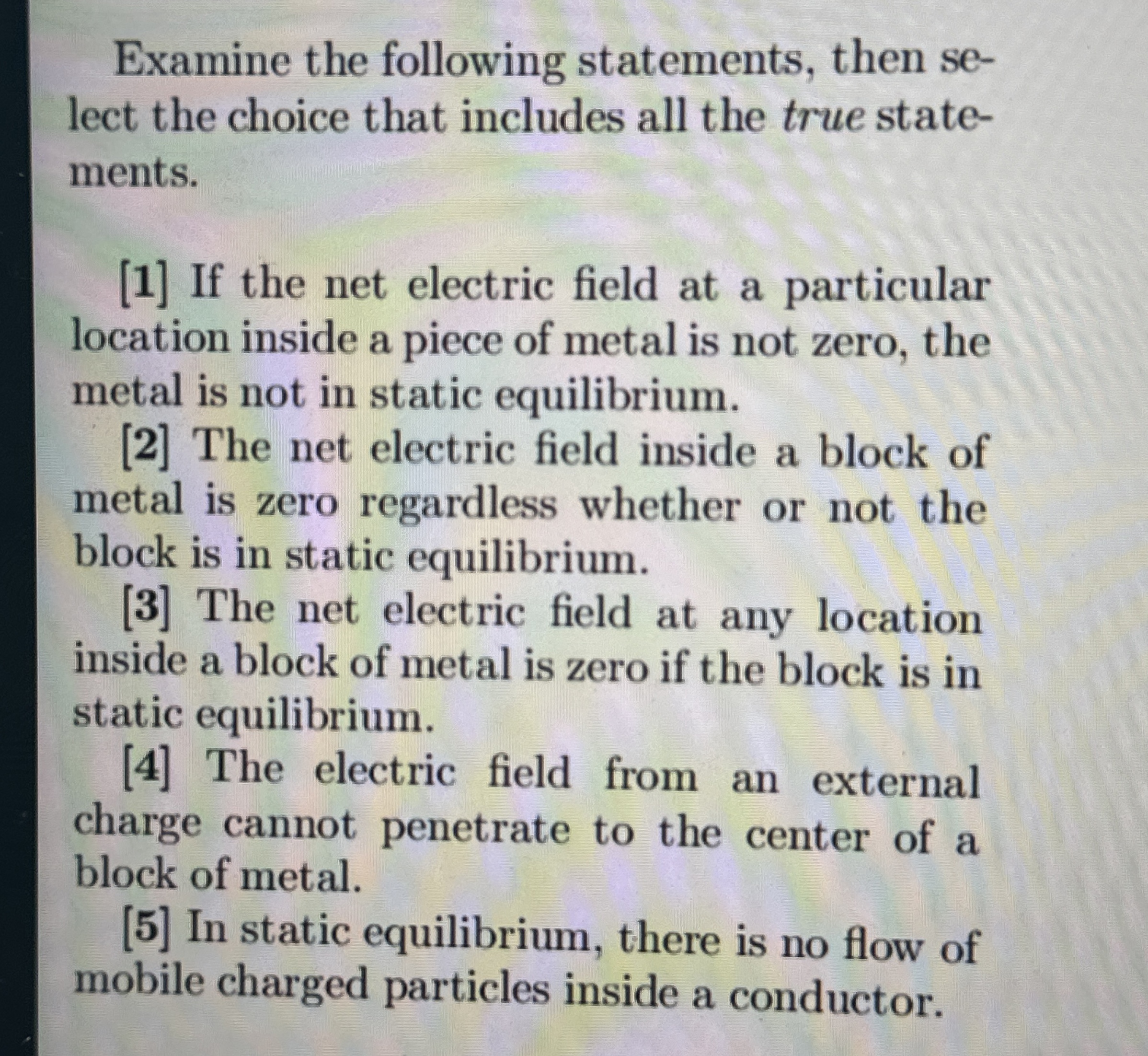 Solved Examine the following statements, then se-lect the | Chegg.com