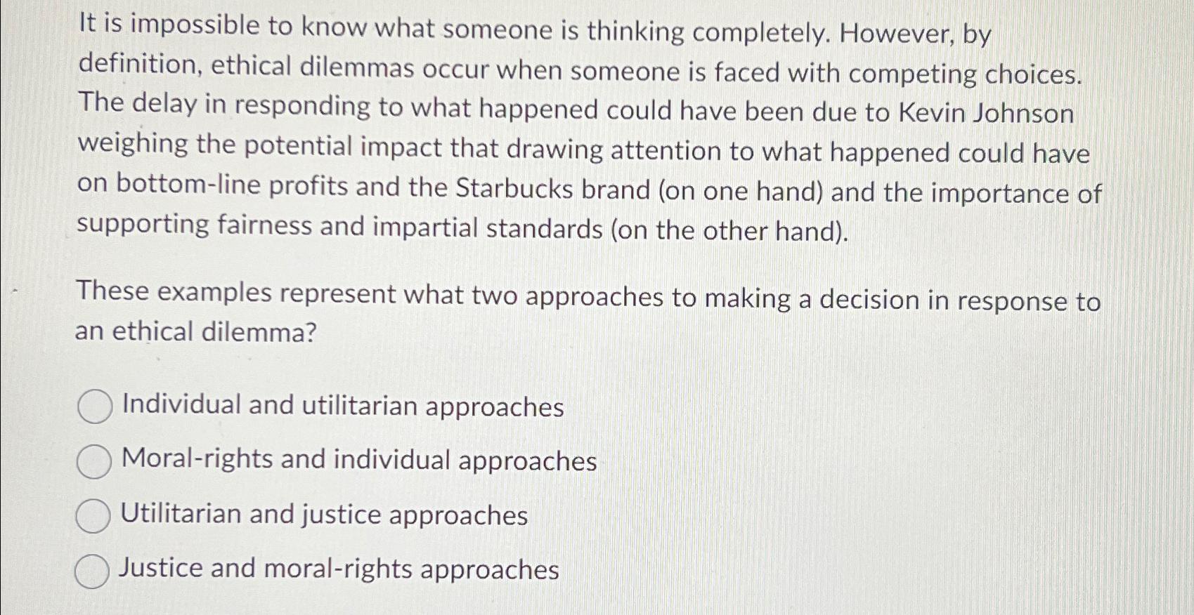 Solved It is impossible to know what someone is thinking | Chegg.com