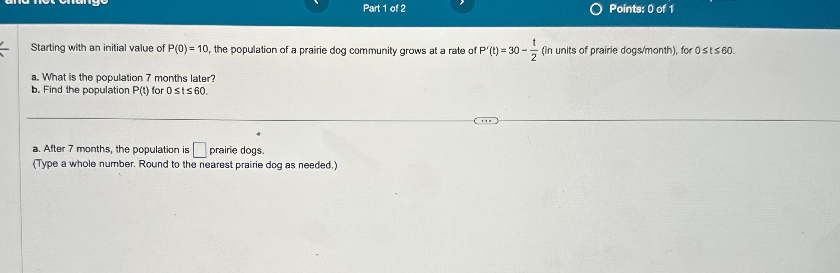 Solved Part 1 ﻿of 2Points: 0 ﻿of 1Starting with an initial | Chegg.com